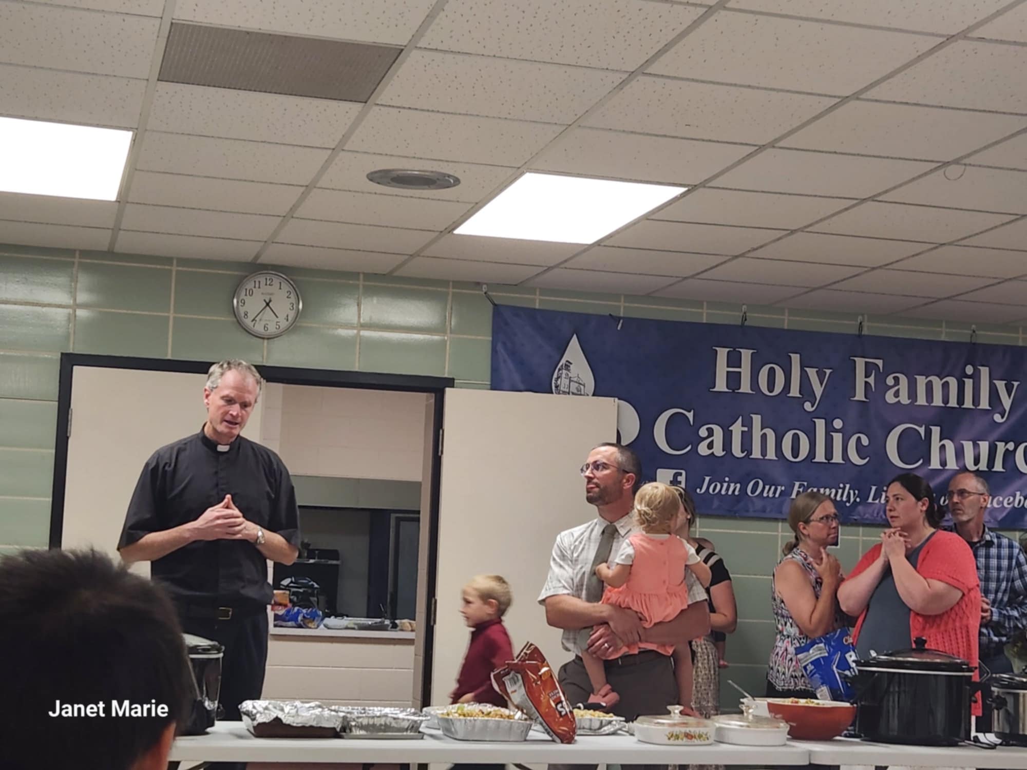 The welcome to Holy Family for Father Christopher Coman potluck was a ...