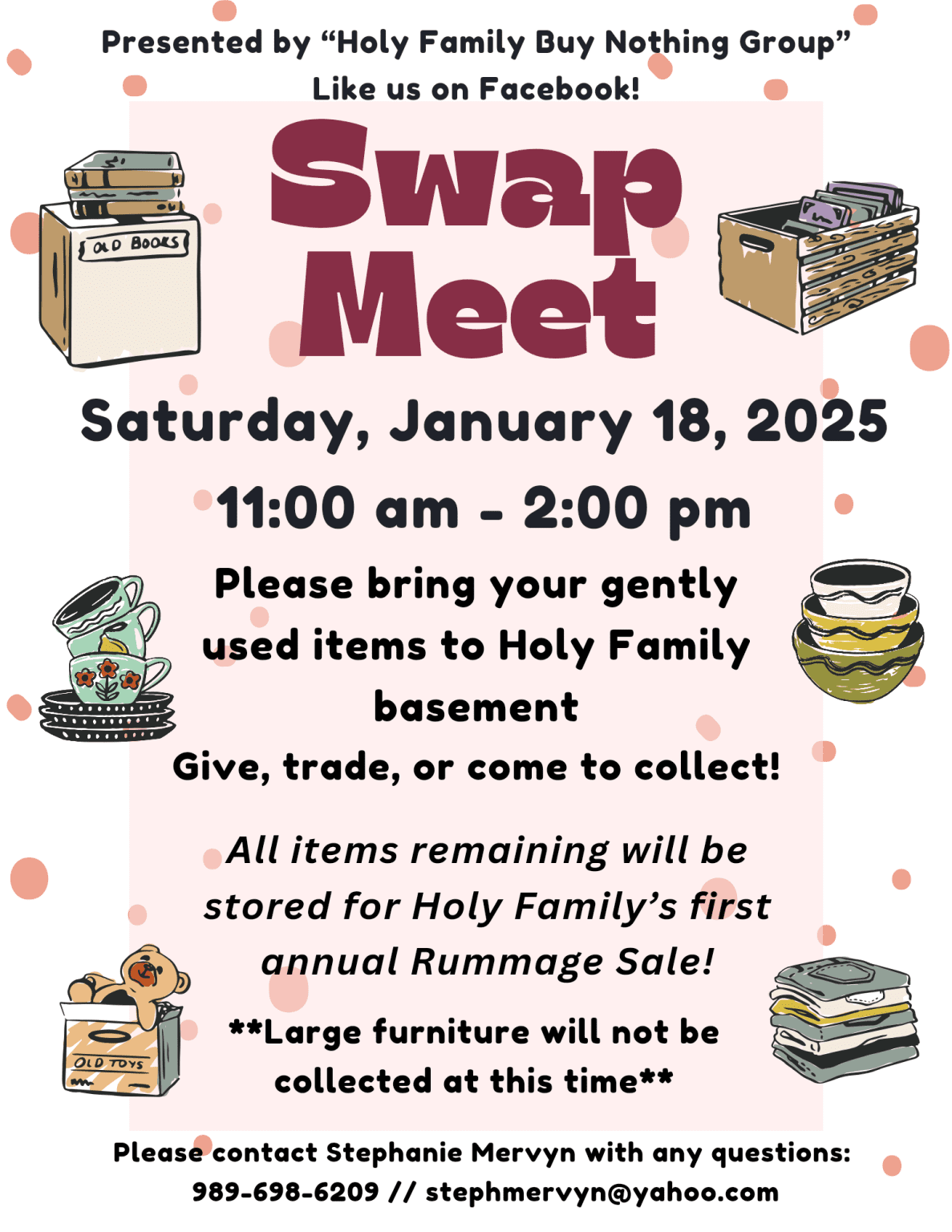 Holy Family Swap Meet sponsored by the Buy Nothing Group January 18 ...
