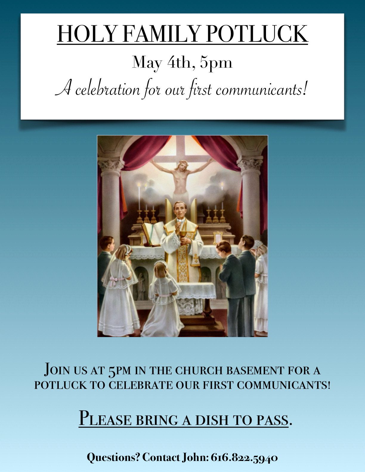 First Holy Communions Potluck – May 5, 2025 – Holy Family Catholic ...