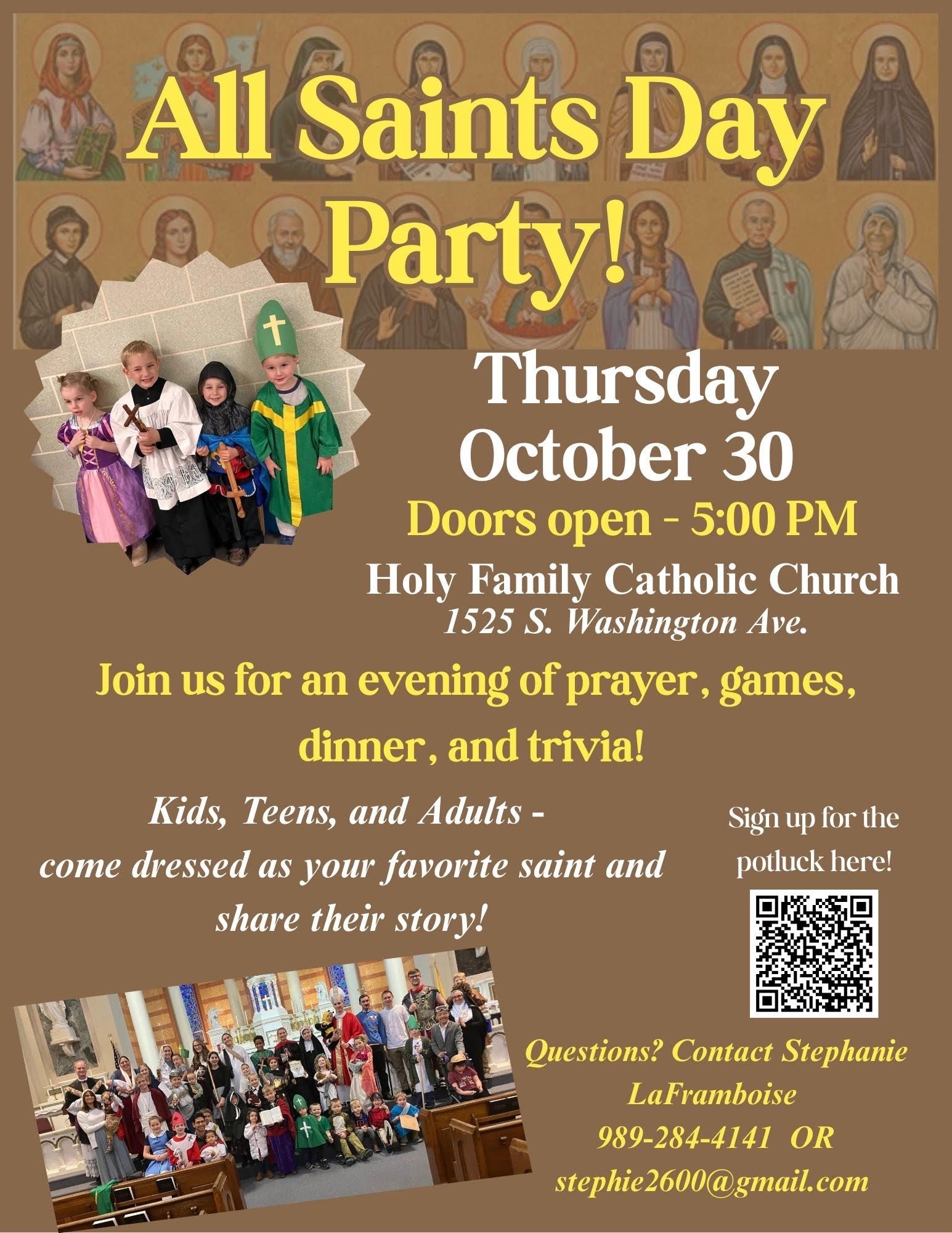 All Saints Party on October 30 2025 and Donations Needed! – Holy Family ...